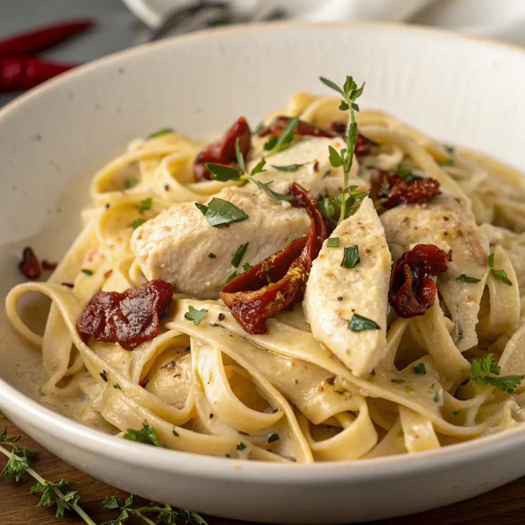 Fettuccine Alfredo Chicken Sundried Tomatoes MorimaDz